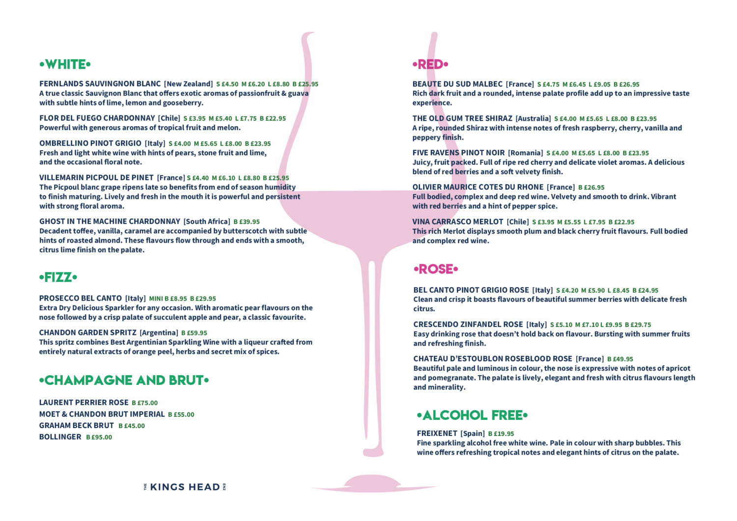 MENUS | The Kings Head Pub